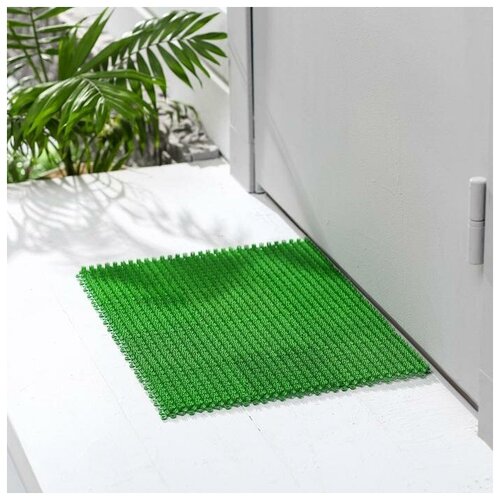Покрытие ковровое щетинистое «Травка-эконом», 36×48 см, цвет зелёный