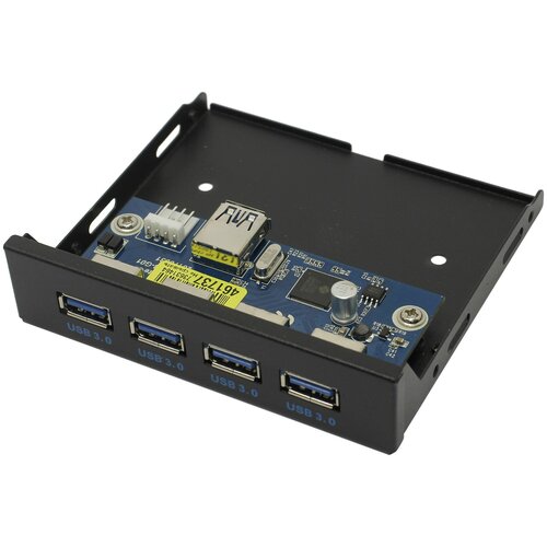 EXEGATE EX283580RUS Планка USB на переднюю панель U3H-625, 3,5", 4 USB3.0, черная, металл, подсоединение к мат. плате