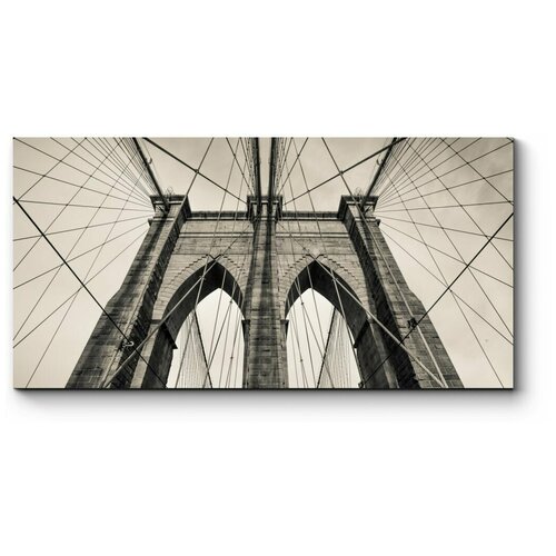 Модульная картина Бруклинский мост, винтаж 140x70