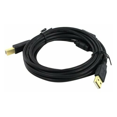 USB 2.0 A -> B Bion Кабель интерфейсный USB 2.0 AM/BM, позолоченные контакты, ферритовые кольца, 3м, черный [BXP-CCF-USB2-AMBM-030]