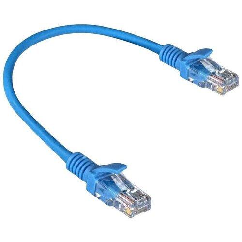 Exegate EX286371RUS Патч-корд ExeGate UTP-RJ45-RJ45-5e-0,3M-LSZH-BL, UTP, cat.5e, LSZH, 0.3м, синий