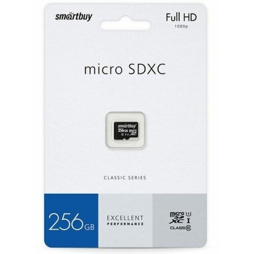 Карта памяти MicroSDXC 256 Гб Smartbuy SB256GBSDCL10-00 Class 10