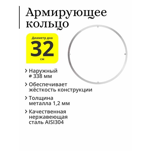 Армирующее кольцо для увеличителя на перегонный куб с диаметром дна 32 см