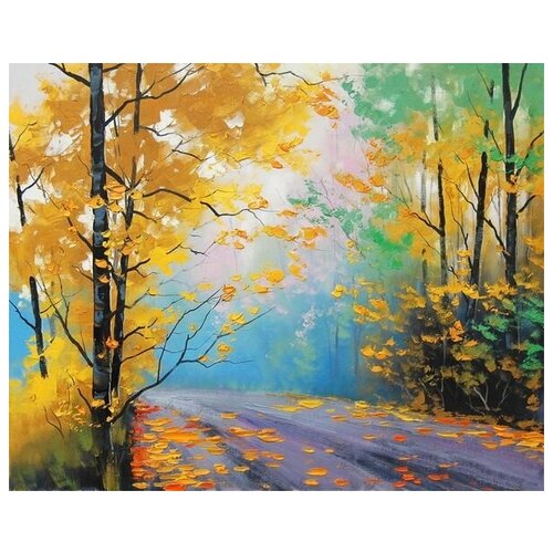 Постер на холсте Осенний пейзаж (Autumn landscape) №5 63см. x 50см.