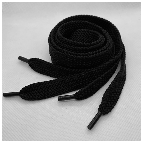 Шнурки люкс 150см черные широкие 15мм (1 пара) 57-15