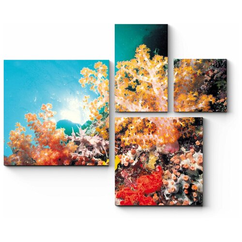 Модульная картина Яркий коралловый мир 182x152