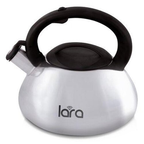 LR00-12 Чайник LARA (зеркальный) 3.0л, индукц. дно 0.6мм, черная ручка, автоподъем (LR00-12 (6шт))