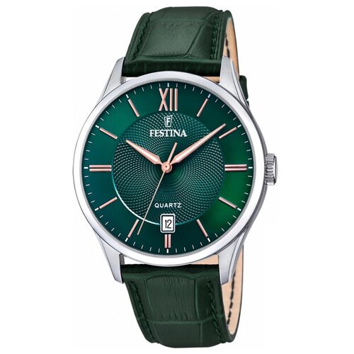 Наручные часы FESTINA Classics, зеленый, серебряный
