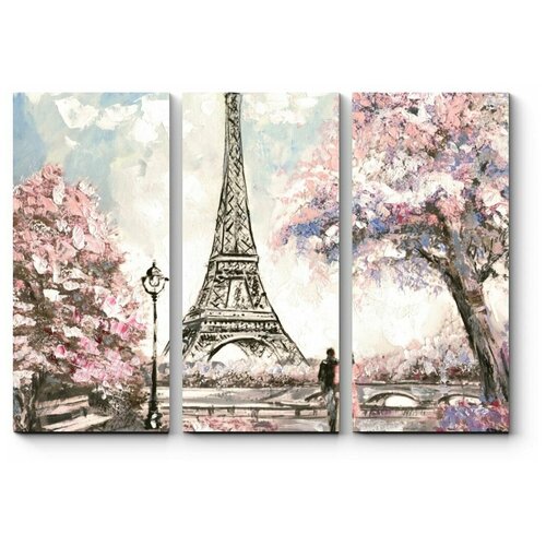 Модульная картина Город любви весной, Париж 60x43