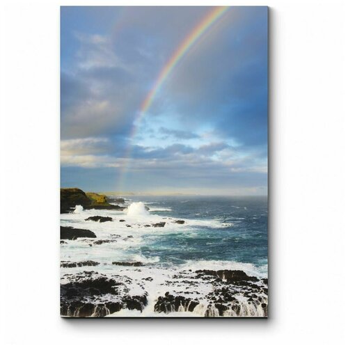 Модульная картина Морской пейзаж с радугой 20x30