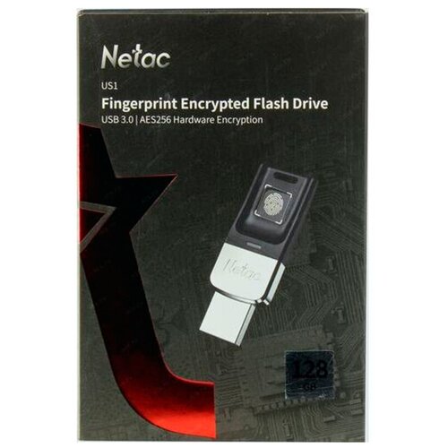 Флеш-накопитель USB 3.0 256GB Netac US1 с отпечатком пальца