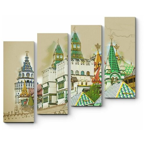 Модульная картина Измайловский Кремль , Москва 140x121