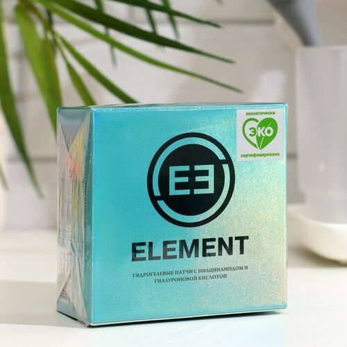 Element Патчи гидрогелевые "Element", "BLUE", с ниацинамидом и гиалуроновой кислотой, 60 шт, 85 г