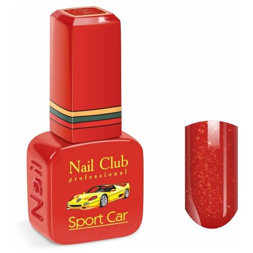 Nail Club professional Эмалевый красный гель-лак для ногтей, цвет ярко-красный с шиммером 2011 Ferrari FF, 13 мл.