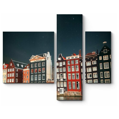 Модульная картина Амстердам в свете звезд 80x66
