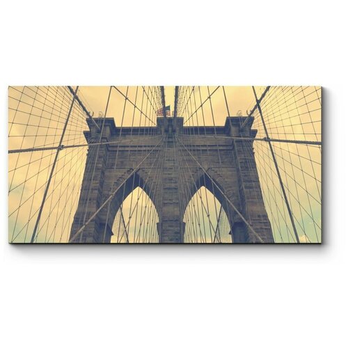 Модульная картина Винтажный Бруклинский мост140x70