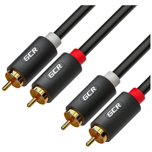 Кабель GCR 2 х RCA (M) - 2 х RCA (M) (GCR-ARR22), 5 м, 1 шт., черный