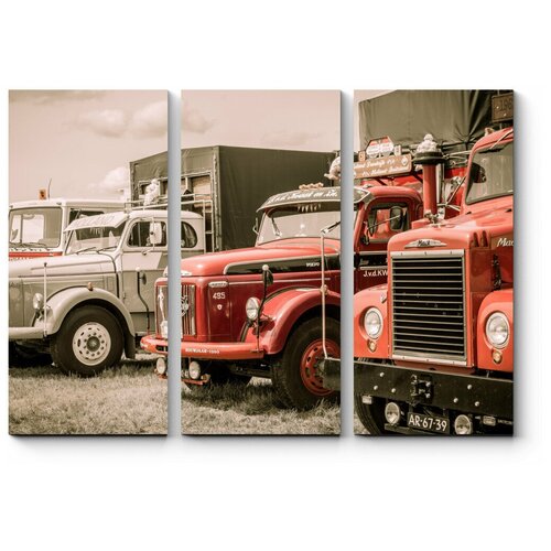 Модульная картина Красные грузовики 100x72