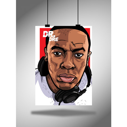 Постер плакат интерьерный на стену музыка Доктор Дре (Dr. Dre) А3