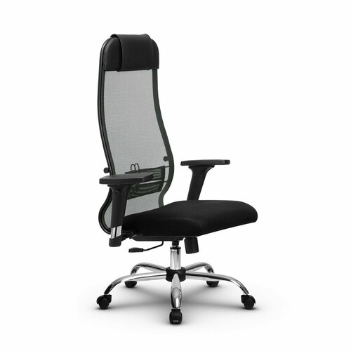 Компьютерное офисное кресло метта В 1b11/2D, Основание 17833, Темно-серое/Черное