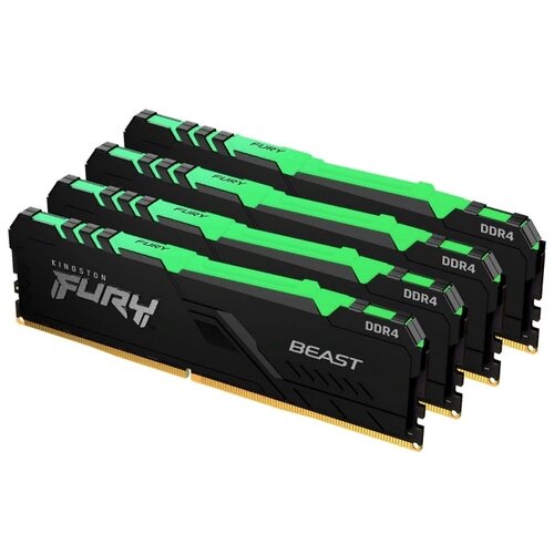 Оперативная память Kingston FURY Beast RGB 64 ГБ (16 ГБ x 4 шт.) DDR4 3600 МГц DIMM CL18 KF436C18BBAK4/64