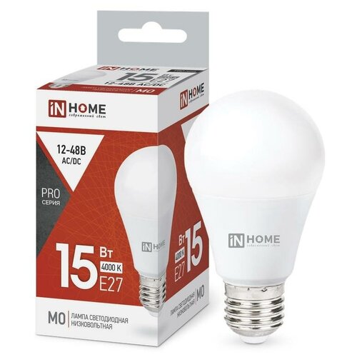 Лампа светодиодная низковольтная LED-MO-PRO 15Вт 12-48В Е27 4000К 1200лм | код.4690612036182 | IN HOME (15шт. в упак.)