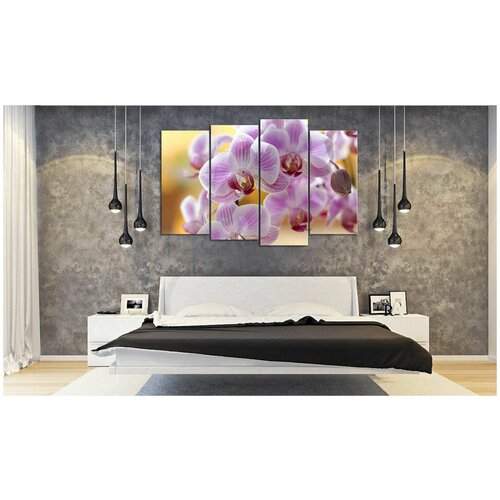 Модульная картина на Холсте - "Лепестки орхидеи", размер 90х60 см
