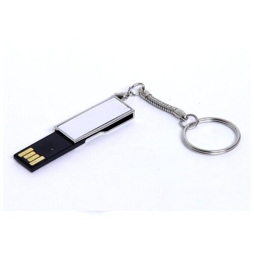 Металлическая зеркальная флешка с поворотным механизмом (8 Гб / GB USB 2.0 Серебро/Silver mini1 Flash drive VF- mini04)