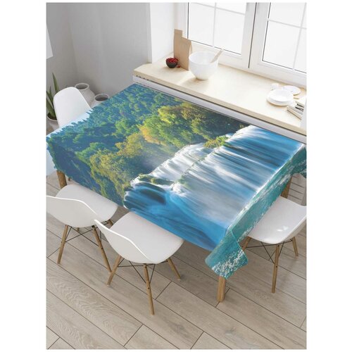 Скатерть прямоугольная JoyArty на кухонный стол "Водопад на склоне" из оксфорда, 120x145 см