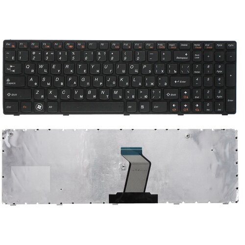 Клавиатура для ноутбука Lenovo IdeaPad Z560, Русская, Черная, черная рамка