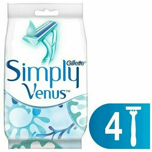 Gillette Одноразовая женская бритва Simply Venus 2 4 шт. - 1 шт