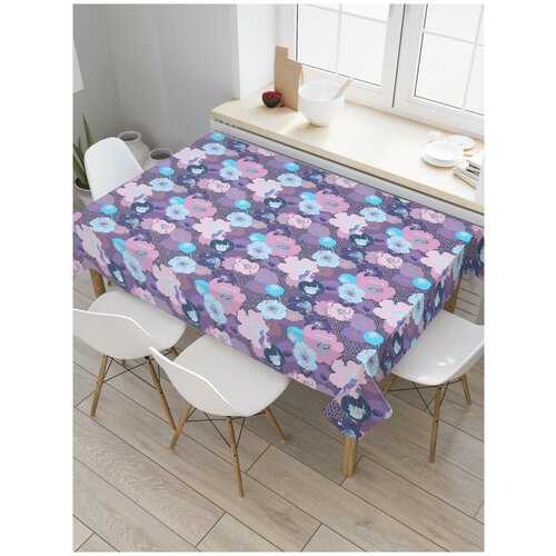 Скатерть прямоугольная JoyArty на кухонный стол "Летнее цветение" из оксфорда, 120x145 см