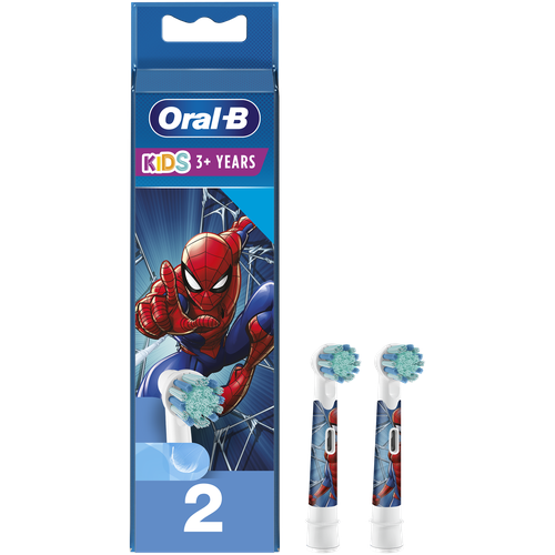 Набор насадок Oral-B Kids Человек-Паук для  ирригатора и электрической щетки, белый/синий, 2 шт.