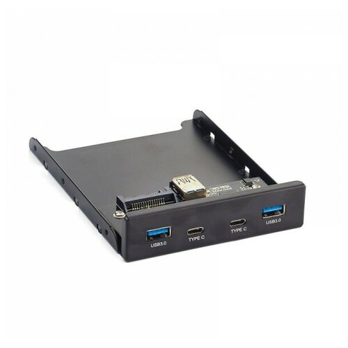 Планка USB на переднюю панель Exegate U3H-619, 3,5, 2*USB3.0+2*TypeC, черная, подсоед-е к мат. плат
