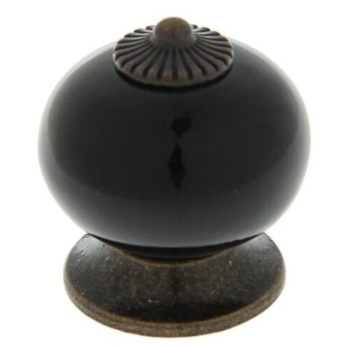 Ручка кнопка DOME Ceramics 003, керамическая, черная