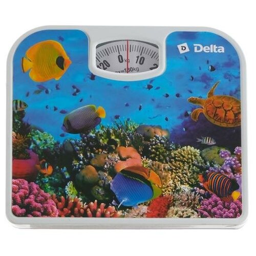 Delta Весы напольные DELTA D-9409, механические, до 130 кг, рисунок "подводный мир"