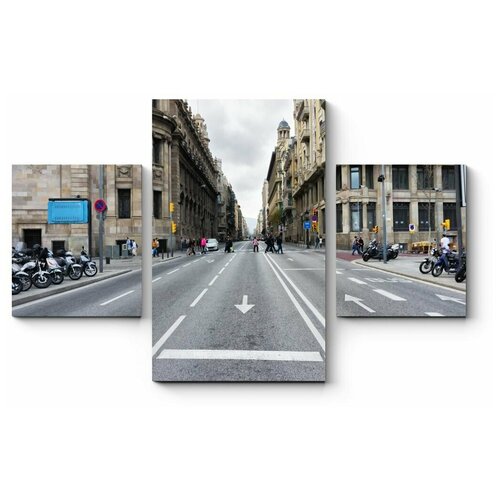 Модульная картина Пустая дорога в центре Барселоны130x85