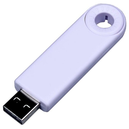 Классическая белая выдвижная пластиковая флешка с круглым отверстием (4 Гб / GB USB 2.0 Белый/White 035W)