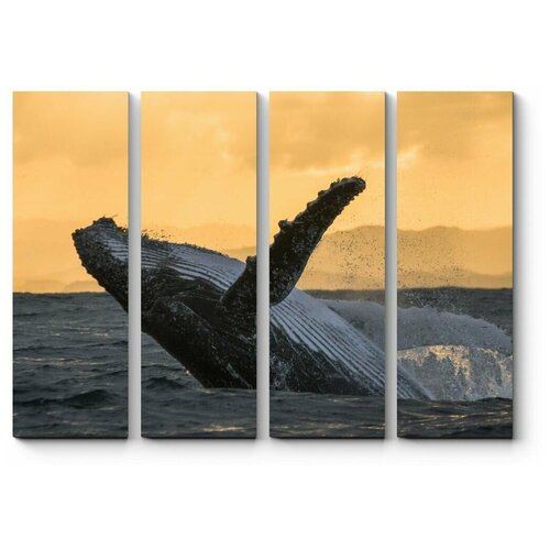 Модульная картина Величественный кит 140x105