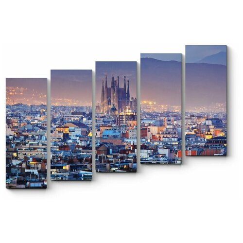 Модульная картина Величественная Барселона в сумерках90x63