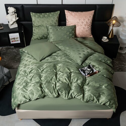 Комплект постельного белья Сатин Жаккард GC004, 1.5 спальный, наволочки 50-70 2 шт