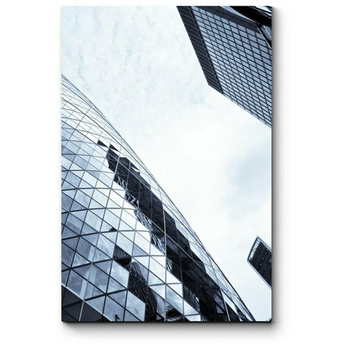 Модульная картина Серое небо Лондона в зеркале небоскреба 100x150