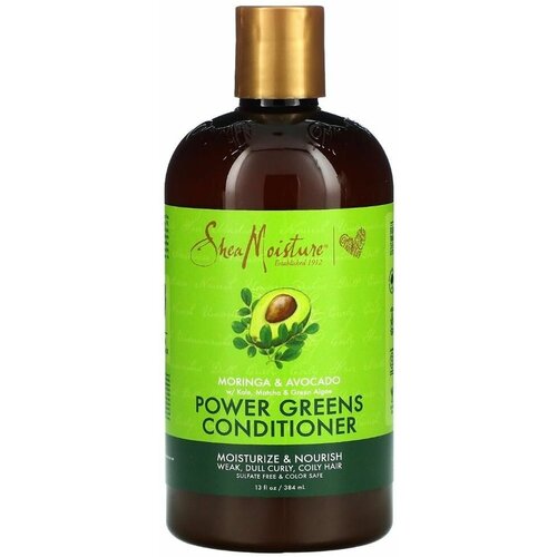 Shea Moisture, увлажняющий кондиционер для кудрявых волос, Power Greens, Моринга и авокадо, 384мл
