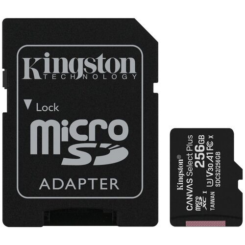 Карта памяти Kingston microSDXC Canvas Select Plus Class 10 UHS-I U3 (100/85MB/s) 256GB