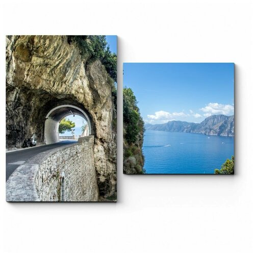 Модульная картина Тоннель на побережье Италии 90x68