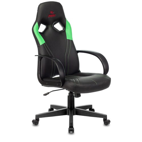 Кресло игровое Zombie RUNNER черный/зеленый, искусственная кожа, крестовина пластик