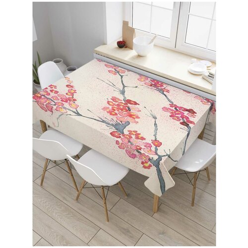 Скатерть прямоугольная JoyArty на кухонный стол "Цветочная прелесть" из оксфорда, 120x145 см