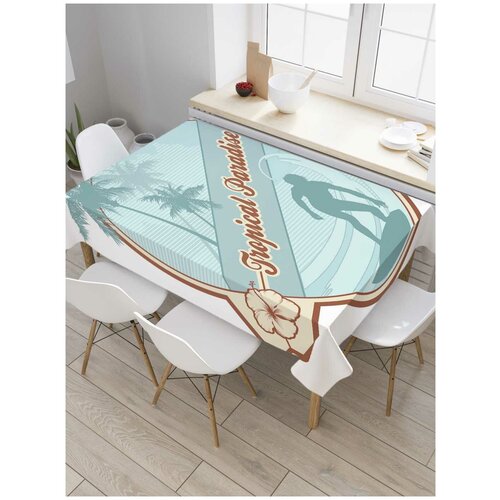 Скатерть прямоугольная JoyArty на кухонный стол "Тропический рай" из оксфорда, 180x145 см