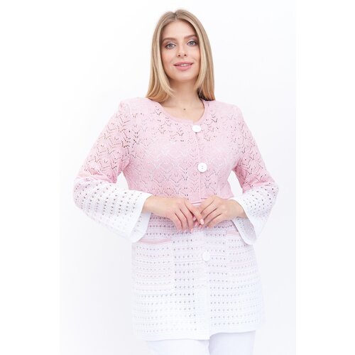 Пиджак Текстильная Мануфактура, размер 50, розовый, белый