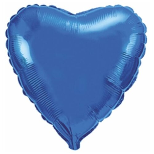 Воздушный шар Ф Б/РИС 18" сердце Металлик Blue(FM)